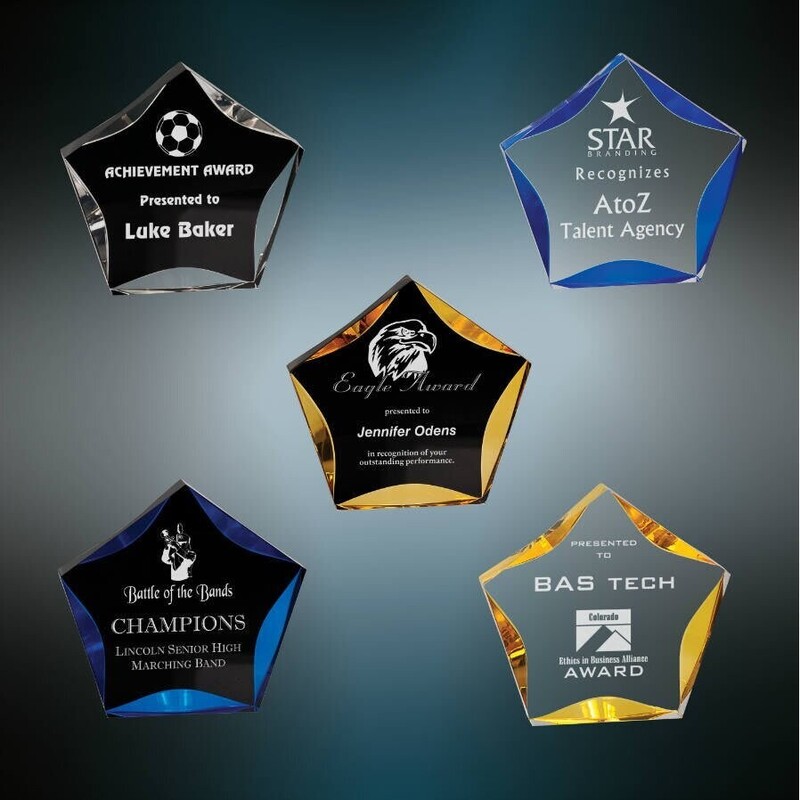 Colored Acrylic Star Awards In 3 Sizes And 5 Colors — Vermont Awards ...
